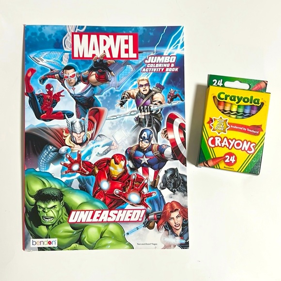Marvel | Toys | Marvel Jumbo Coloring And Activity Book Crayola Crayons ...